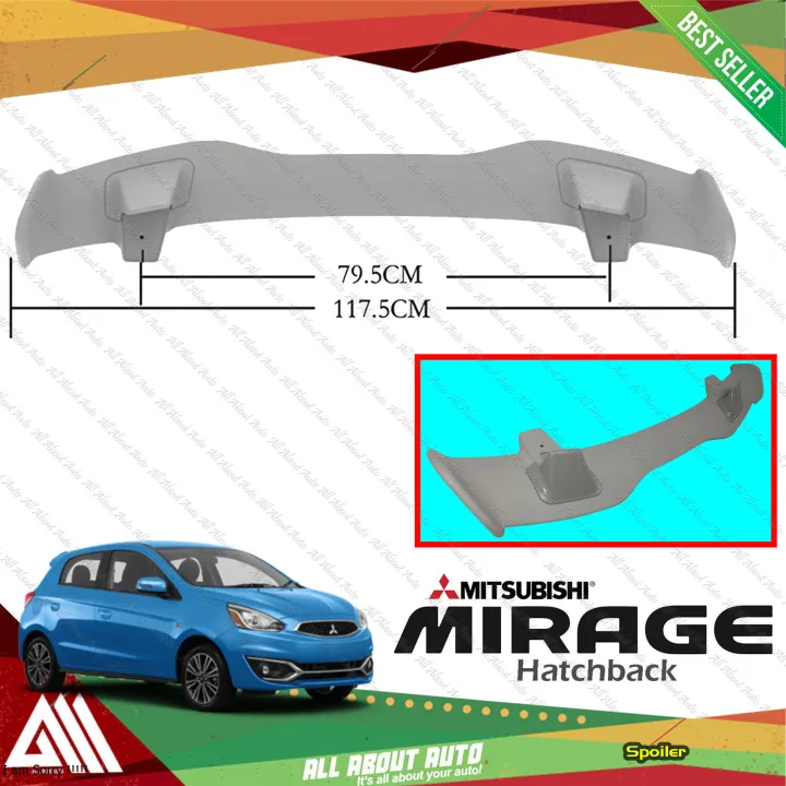 Mitsubishi Mirage Hatchback Universal Trunk Spoiler (Unpainted) Fit All ...
