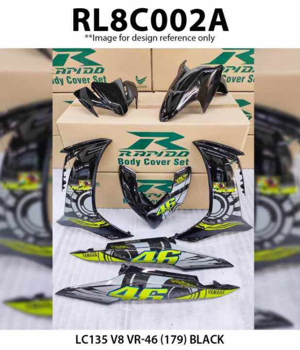 Cover Set Rapido YAMAHA LC135 V8 Fi NEW VR46 VR-46 PROJECT Energy ...