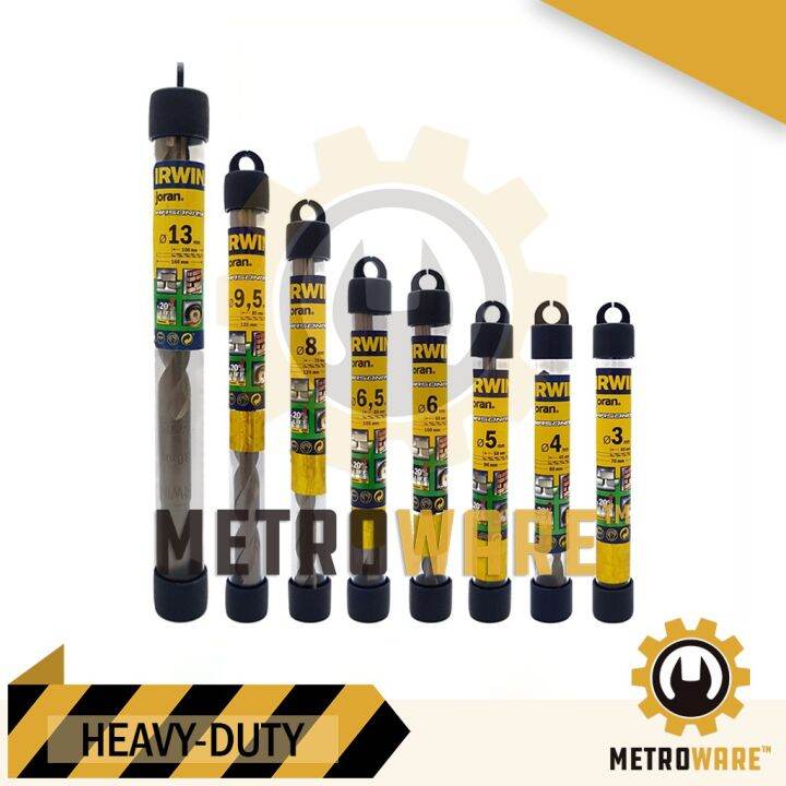 ♩Irwin Masonry Drill Bit Set for Concrete - 3mm, 4mm, 5mm, 6mm, 6.5mm, 8mm - 10 pcs per pack ...