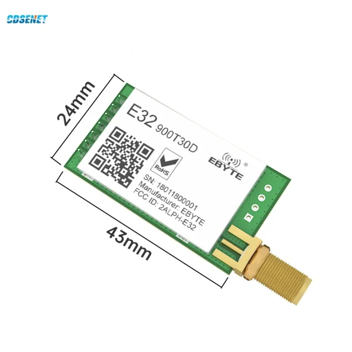 Long Range LoRa SX1278 SX1276 915MHz rf Module E32-900T30D 1W 915 MHz ...