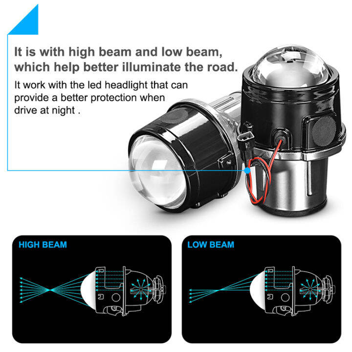 2.5นิ้ว Bi-Xenon Fog Light เลนส์รถอุปกรณ์เสริมโลหะ Projector Rfit เลนส์ ...