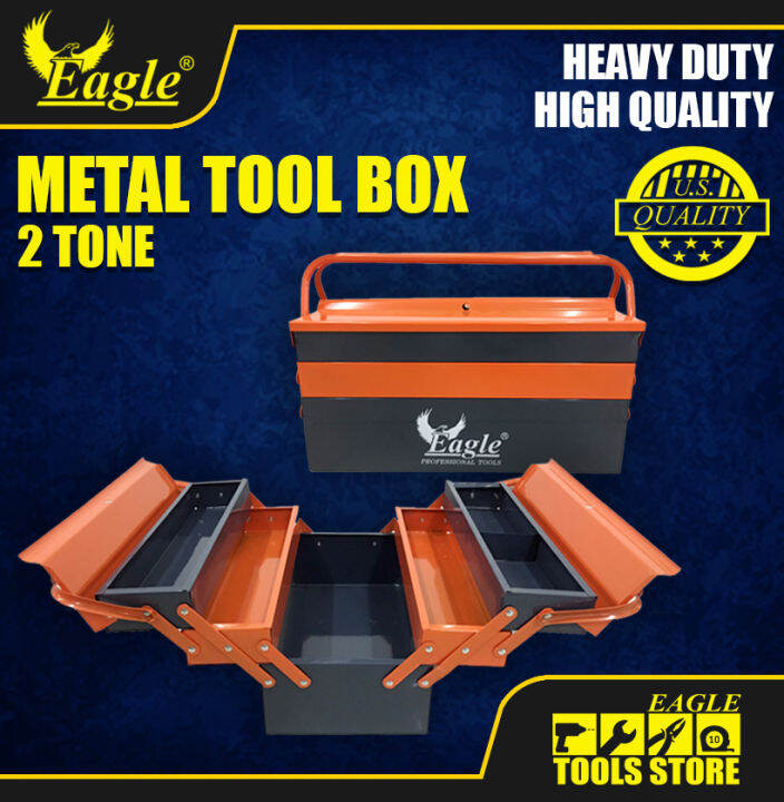 Heavy Duty Metal Tool Box 2 Tone Eagle Professional Tools | Lazada PH