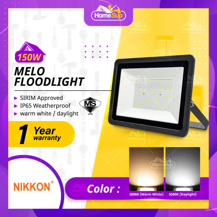 NIKKON LED Flood Light 150W SMD Type MELO Series- 3000K Warm White / 6500K Daylight, Outdoor ...