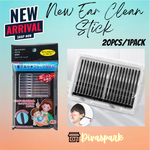 DIVA 20pcs/pack Disposable Sticky Ear Swabs Pick Spiral Tips Wax ...