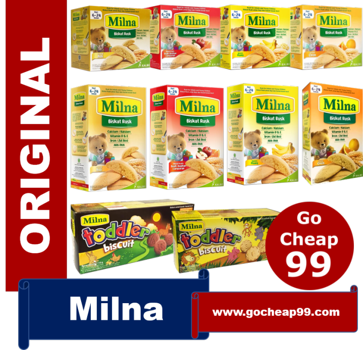 Milna Baby Rusk, Cereal Biscuit (Original, Orange, Banana, Mix Fruit ...