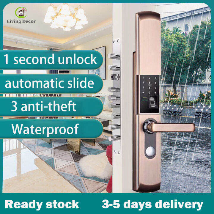 【1 Year Warranty】Fingerprint Lock Biometric Automatic Sliding Cover ...