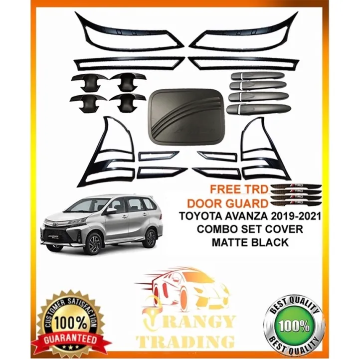 Toyota Avanza 2019 to 2021 Garnish Combo set cover Matte Black VERSION ...
