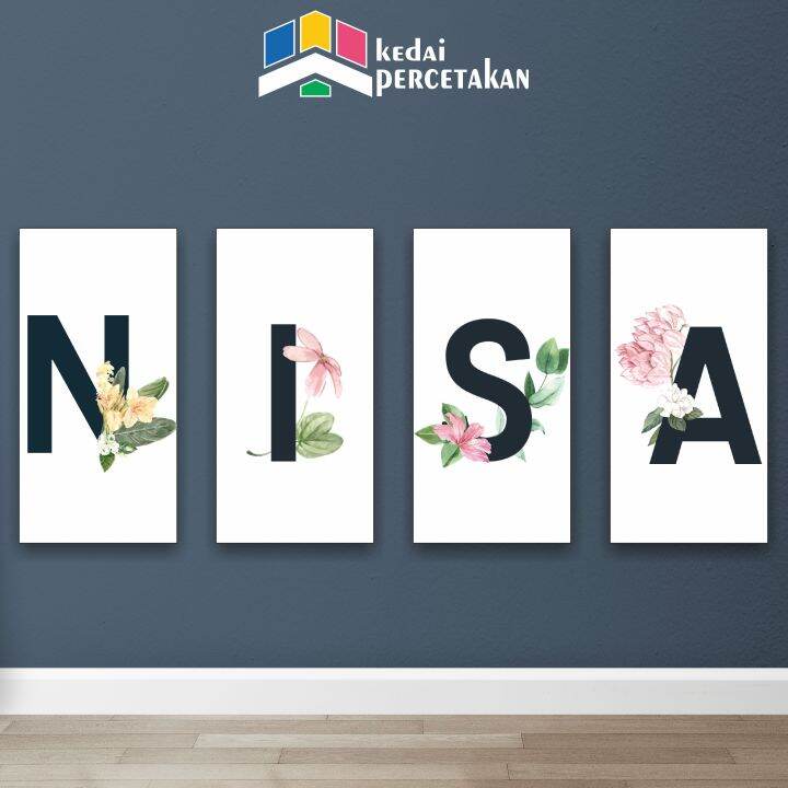 HIASAN DINDING KUSTOM NAMA ALFABET HURUF FONT INISIAL TEXT PAJANGAN ...