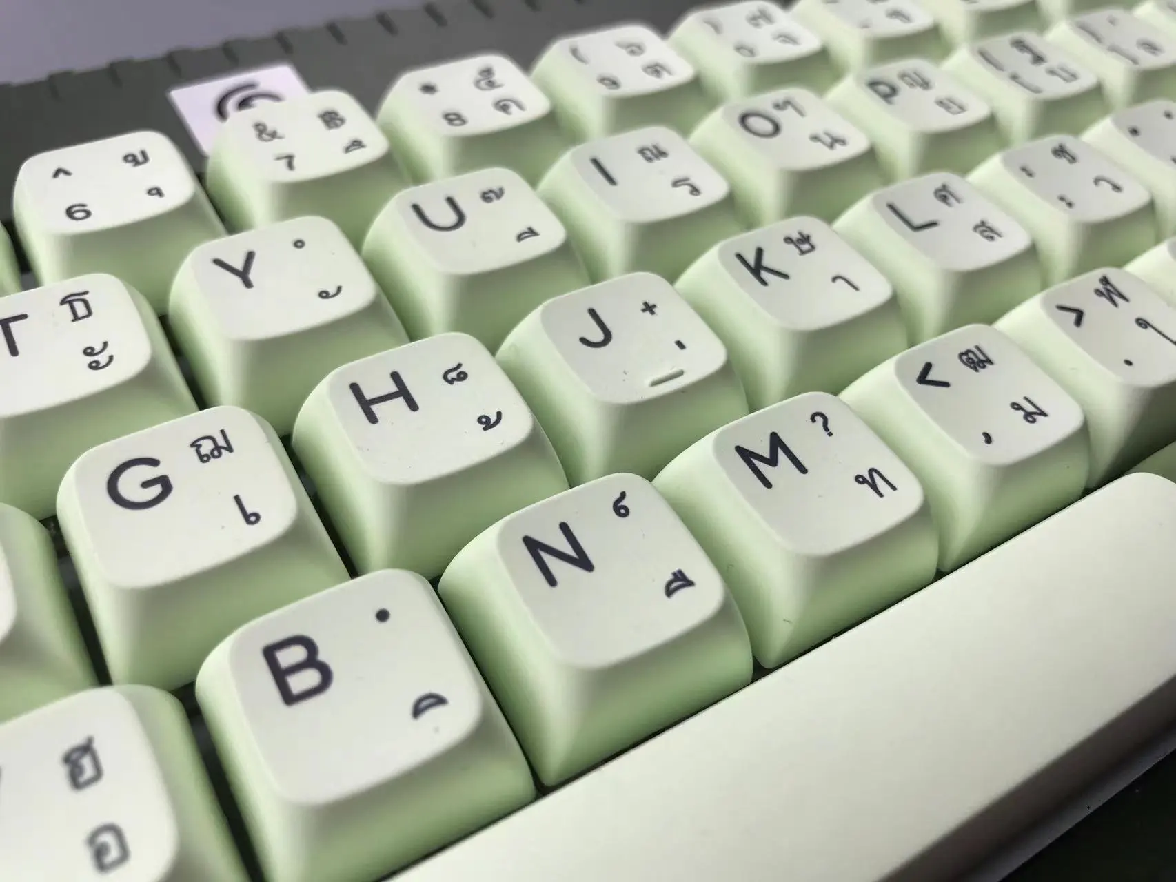 คีย์แคป Mint Matcha คีย์ไทย ภาษาไทย Customized Keycaps 124 ปุ่ม XDA ...