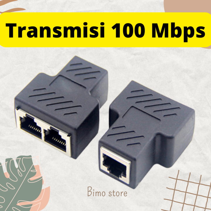 RJ45 Konektor Adapter Jaringan Splitter LAN Ethernet Network Connector ...