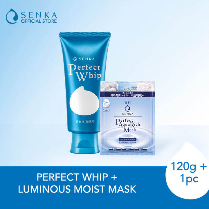 Senka Perfect Whip (120g) + Luminous Moist Mask (Single) | Lazada PH