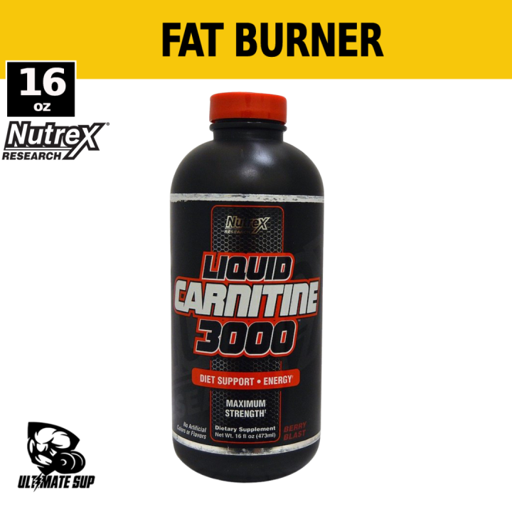 Nutrex Research Liquid Carnitine 3000, Fat Burner, Rapid Absorption ...