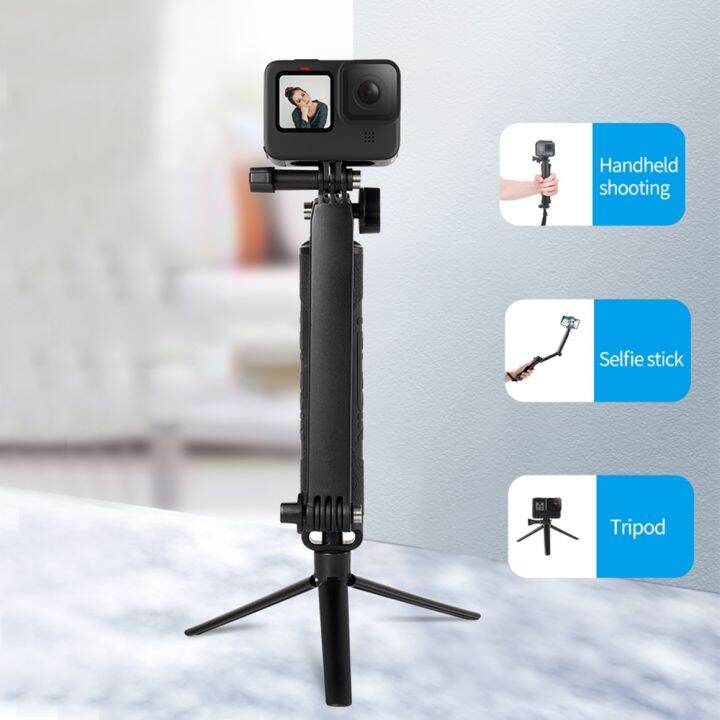 TELESIN Floating Handle Waterproof Selfie Stick Tripod Grip 3 Way Grip ...