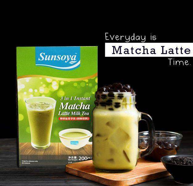 Sunsoya 3 in 1 Instant Matcha Latte Milk Tea | Lazada PH
