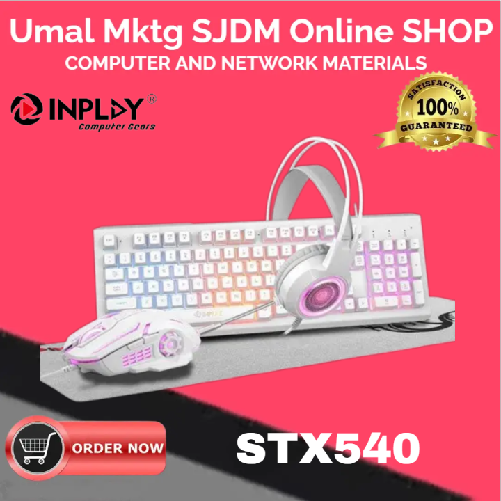INPLAY STX540 | Black | Pink | White | 4 in 1 One Combo MICE and ...