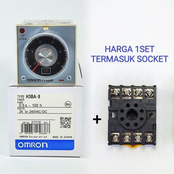 TIMER OMRON H3BA-8 220VAC + SOCKET | Lazada Indonesia