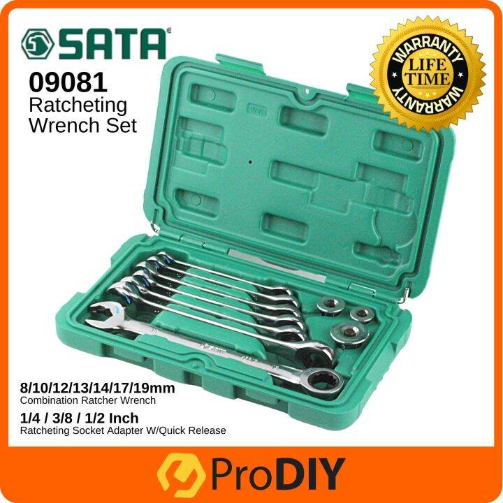 SATA 09081 10PCS DB. Ratcheting Wrench Set Tools Combination Ratchet ...