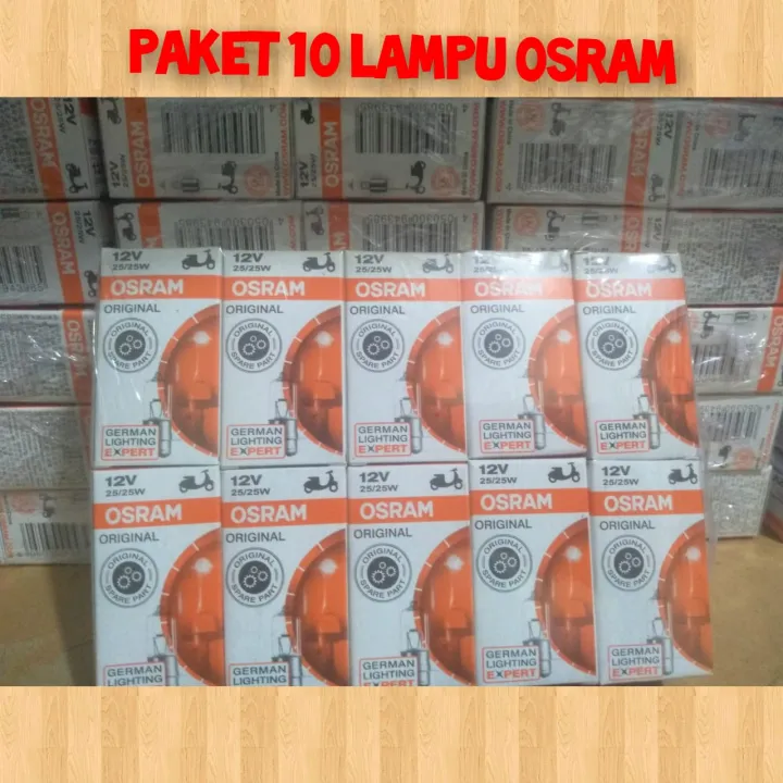 PAKET GROSIR 10 LAMPU OSRAM khusus MOTOR HONDA DAN YAMAHA. SESUAI UNTUK LAMPU DEPAN YAMAHA DAN ...