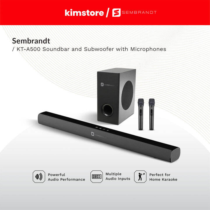 Sembrandt KT-A500 Soundbar and Subwoofer with Wireless Microphones | Lazada PH