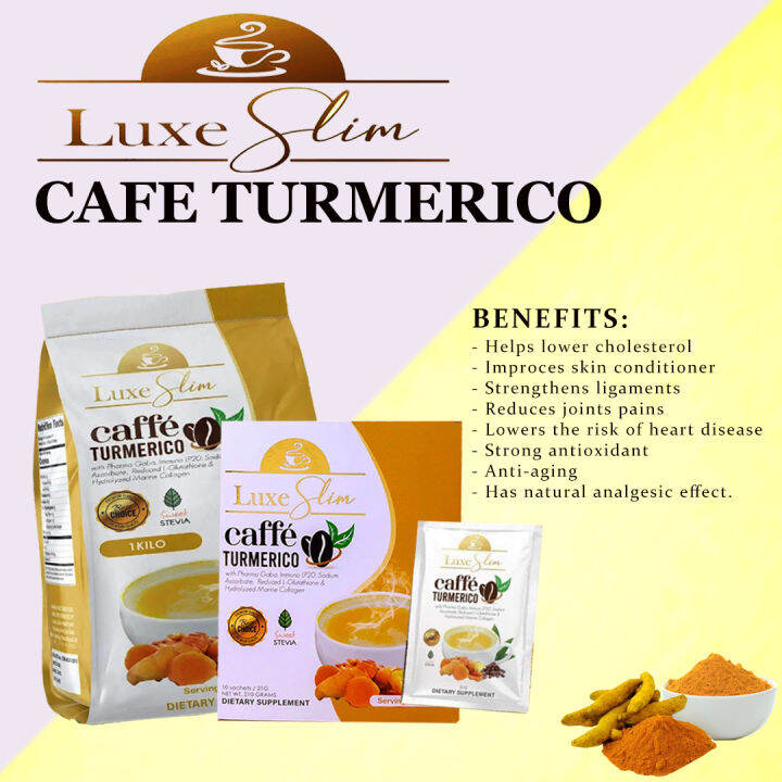 LUXE SLIM CAFFE TURMERICO 1 Kilo and in10 Sachet / 21g | Lazada PH