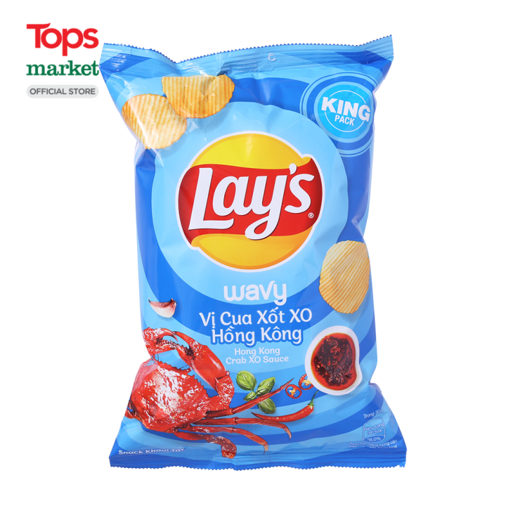 Snack Lay's Wavy Khoai Tây Vị Cua Xốt XO Hồng Kông 63G - Siêu Thị Tops Market | Lazada.vn