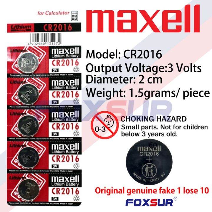Maxell CR2016 3V Lithium Battery 1pc or 5pcs CR 2016 100% Original Maxell | Lazada PH