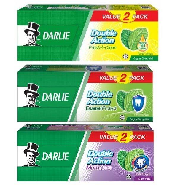 Darlie Double Action Toothpaste (Darlie 225g x 2 / Darlie 250g / Enamel ...