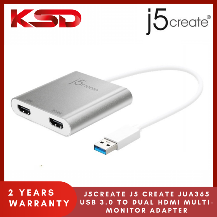 J5create J5 Create Jua365 Usb 3 0 To Dual Hdmi Multi Monitor Adapter