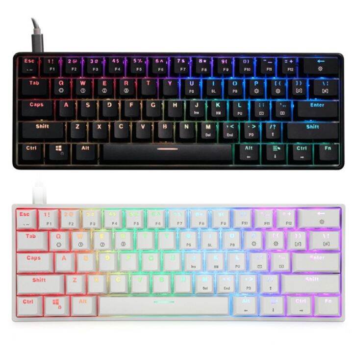top. GK61 60 61 Keys Mini Mechanical Keyboard Wireless Bluetooth RGB ...