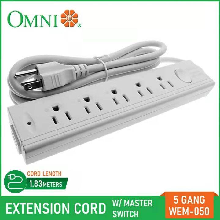 Omni Extension Cord Set w/ Magnet & Switch 5 Gang - WEM-050 -PK | Lazada PH