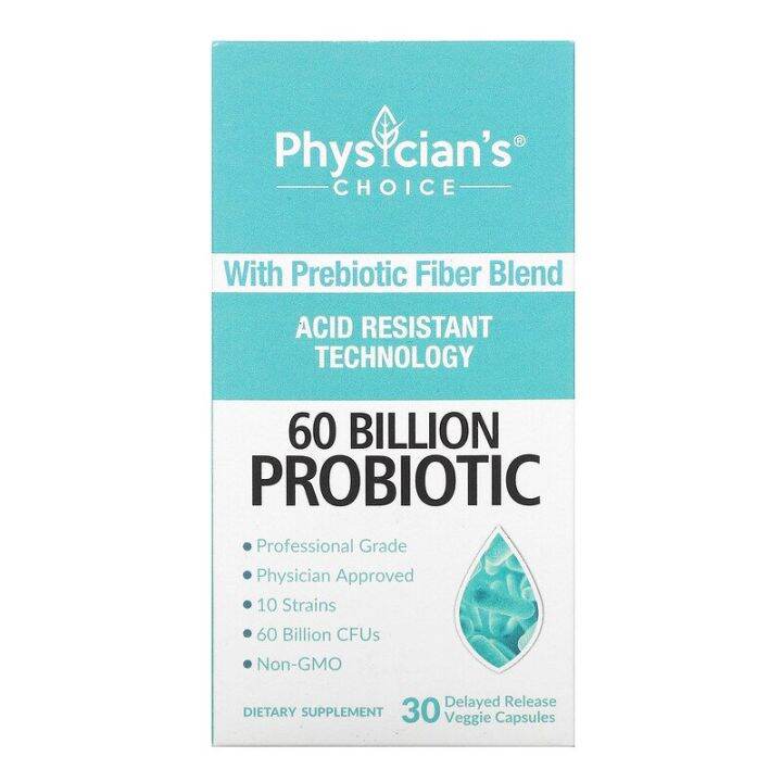 Physician's Choice, 60 Billion Probiotic, 30 Delayed Release Veggie ...