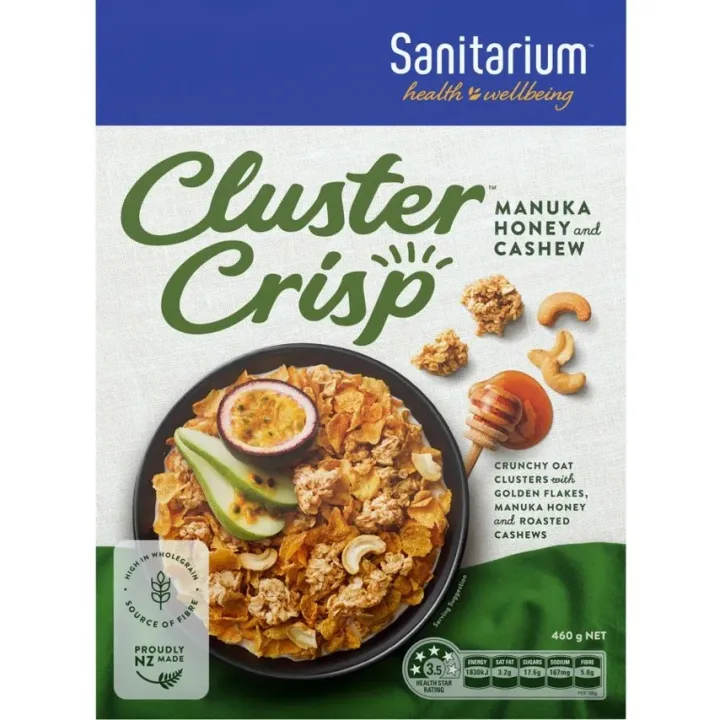 Sanitarium Cluster Crisp Manuka Honey and Cashew 460g. ซานิทาเรียม ...