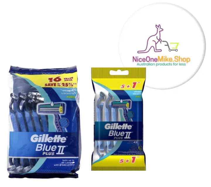 Gillette Blue 2 Disposable Razor 16pcs and 6pcs sold per pack | Lazada PH