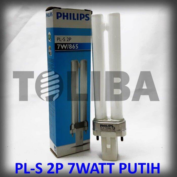 lampu tusuk 2 pin lampu philips pls pl-s 2P 7watt 7w Putih Fitting G23 ...