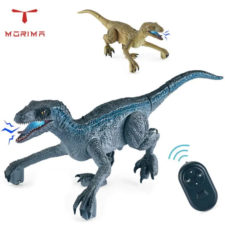 RC Dinosaurs Toy Blue Velociraptor Remote Control Dinosaur Toys for ...