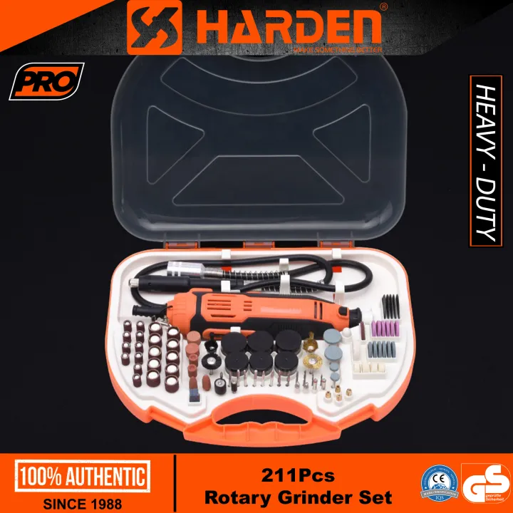 Harden 752912 211Pcs Rotary Grinder Set (PROFESSIONAL) Portable Mini ...