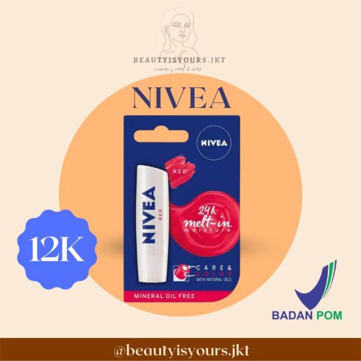 NIVEA - LIP CARE/LIP BALM RED BPOM | Lazada Indonesia