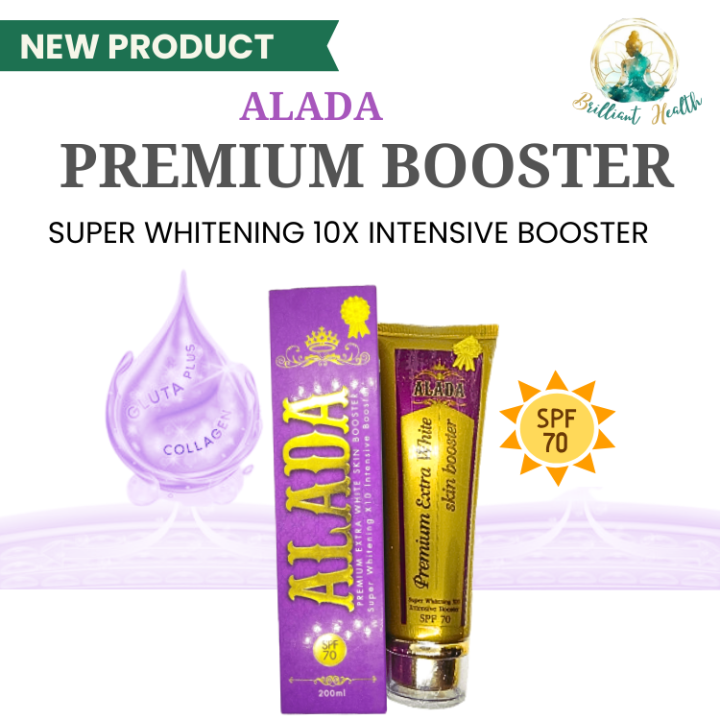 Alada Premium Extra White Skin Booster Collagen With Glutathione Spf 70 ...