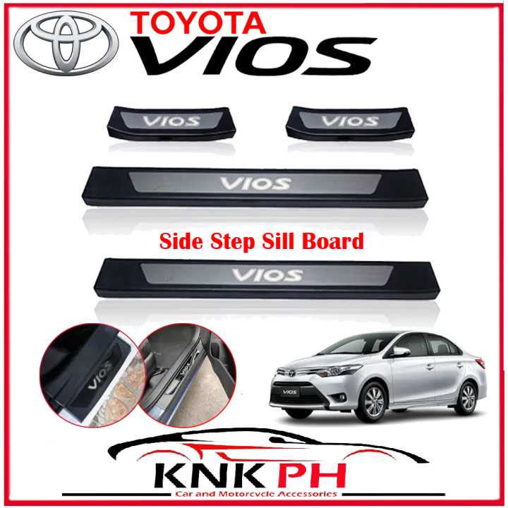 Toyota Vios Side Step Sill Board 4pcs Black Stepsill for Vios 2013-2022 ...
