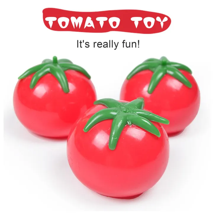 1/9pcs Tomato Kids Toys Autism Squeeze Squishies Balls Relief Fidget ...