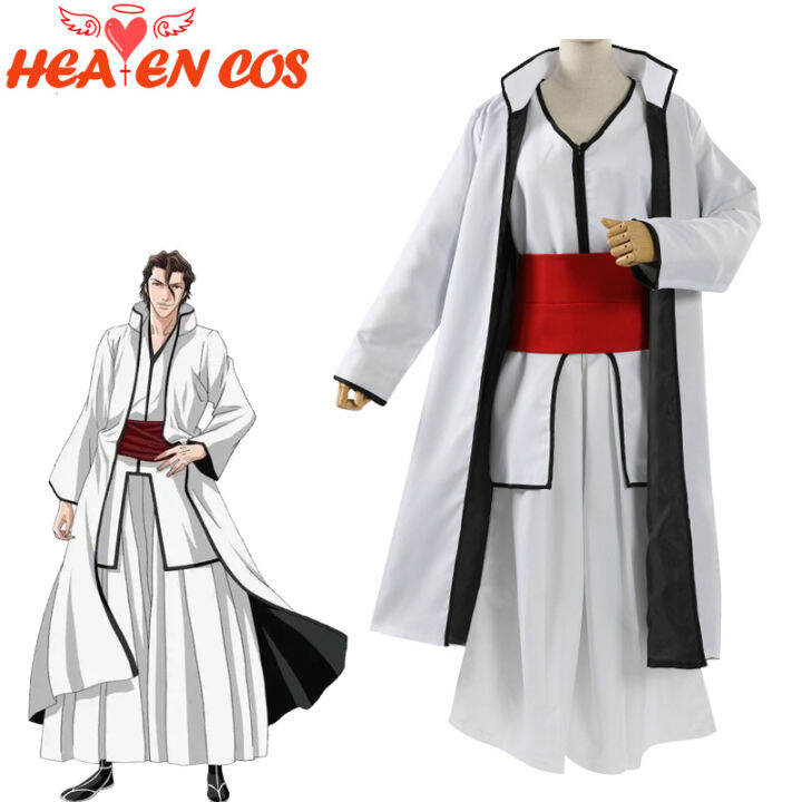 HeavenCos Anime Bleach Aizen Sousuke Costume Uniform Trench Coat ...