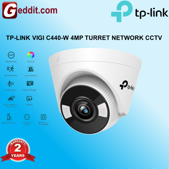 TP-LINK VIGI C440-W 4MP CCTV FULL COLOR ULTRA HD TURRET IP NETWORK CAMERA WIRELESS | Lazada