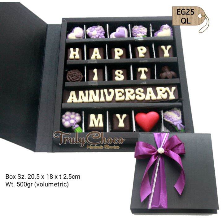 Trulychoco kado Coklat ucapan anniversary cocok untuk hadiah hari jadi ...