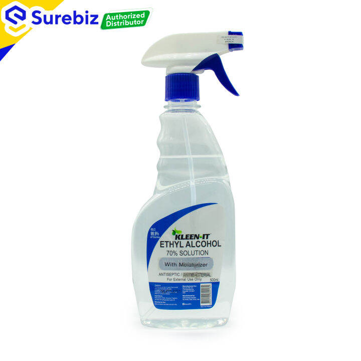 Kleen It Ethyl Alcohol 70% Solution with Moisturizer (500ml) [Spray ...