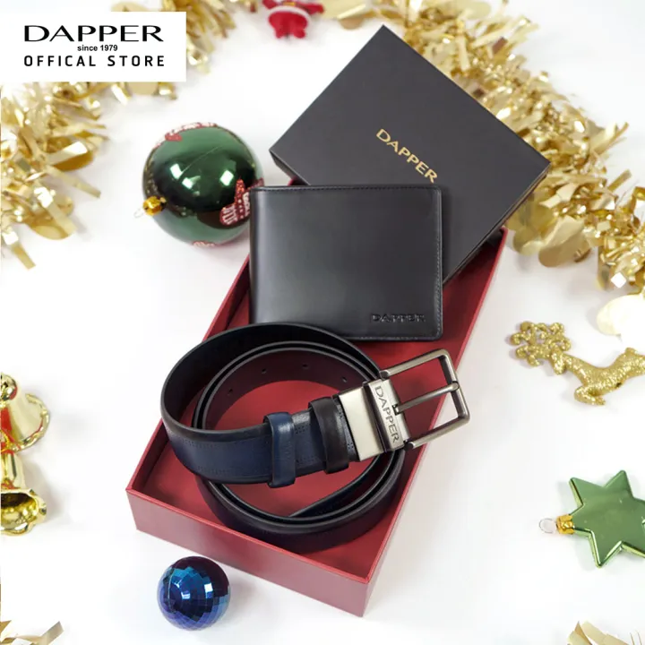 DAPPER เซ็ทของขวัญ DAPPER Gift Box M/6 [เข็มขัดหนัง+กระเป๋าสตางค์ ...