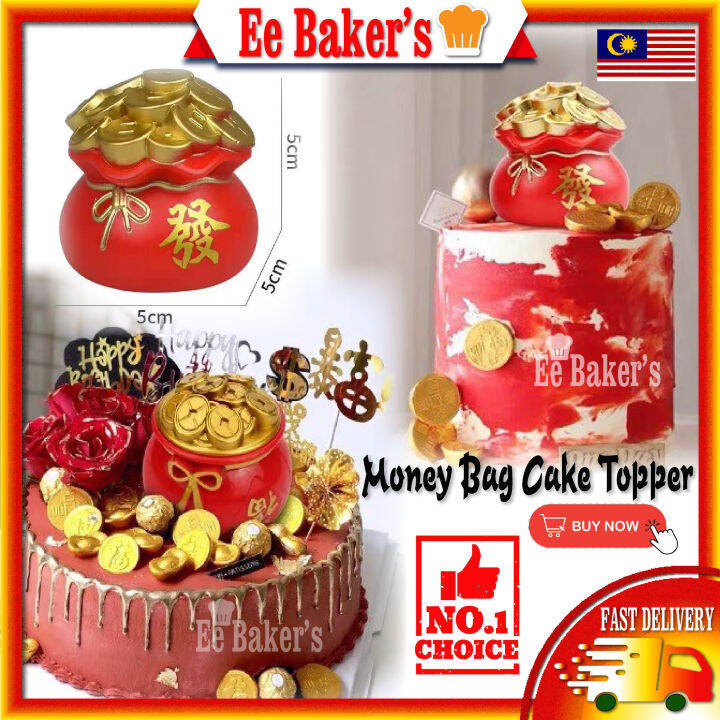 Money Bag Cake Topper Lucky God Cake Topper Lucky Cat Cake Topper 福袋蛋糕装 ...