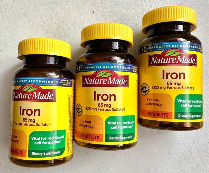 Natures Made Iron 65 mg 325 mg Ferrous Sulfate 365 Tablets from US ...