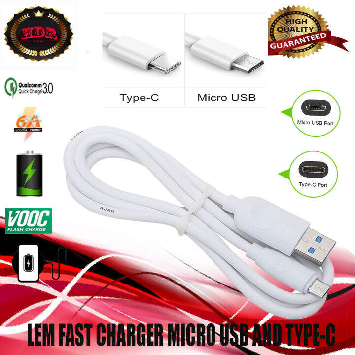 UNIVERSAL FAST CHARGER ANDROID CHARGER MICRO USB and TYPE-C/EARPHONES ...