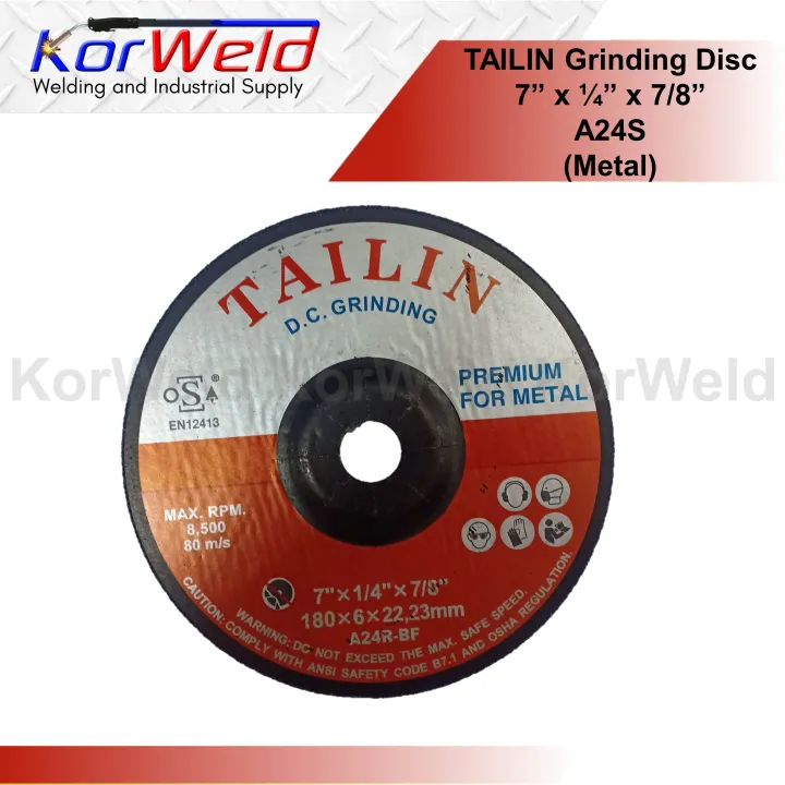 TAILIN Metal Grinding Disc A24S (7" x 6mm x 7/8") - 25 Pcs | Lazada PH