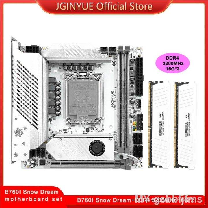 【hot】 JGINYUE B760i Motherboards combo set With DDR4 3200MHz RAM(16Gx2 ...